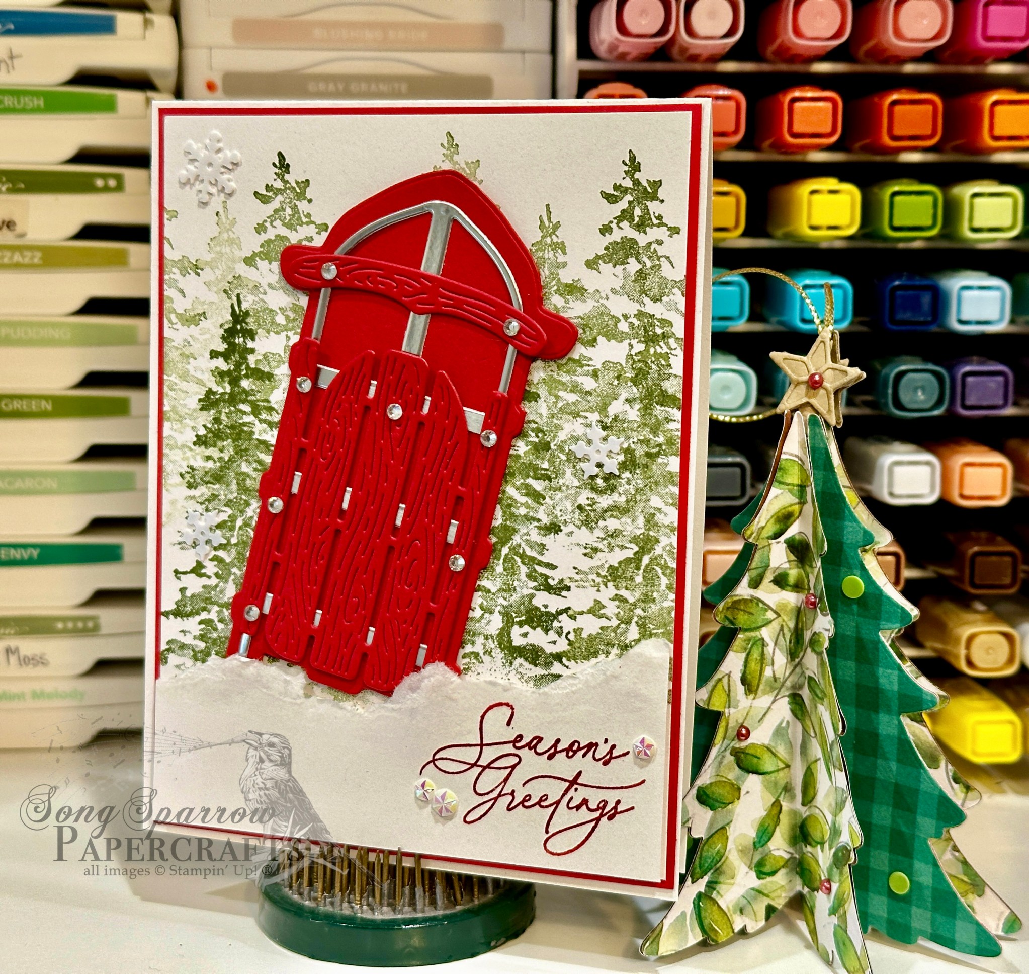 Sledding Season’s Greetings – Song Sparrow Papercrafts